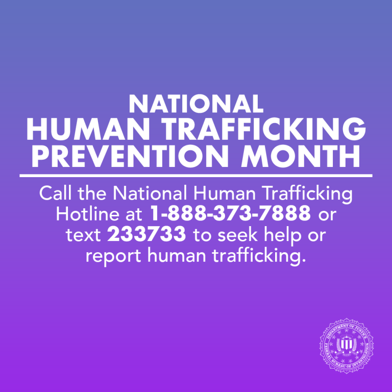 National Human Trafficking Prevention Month | DPS News